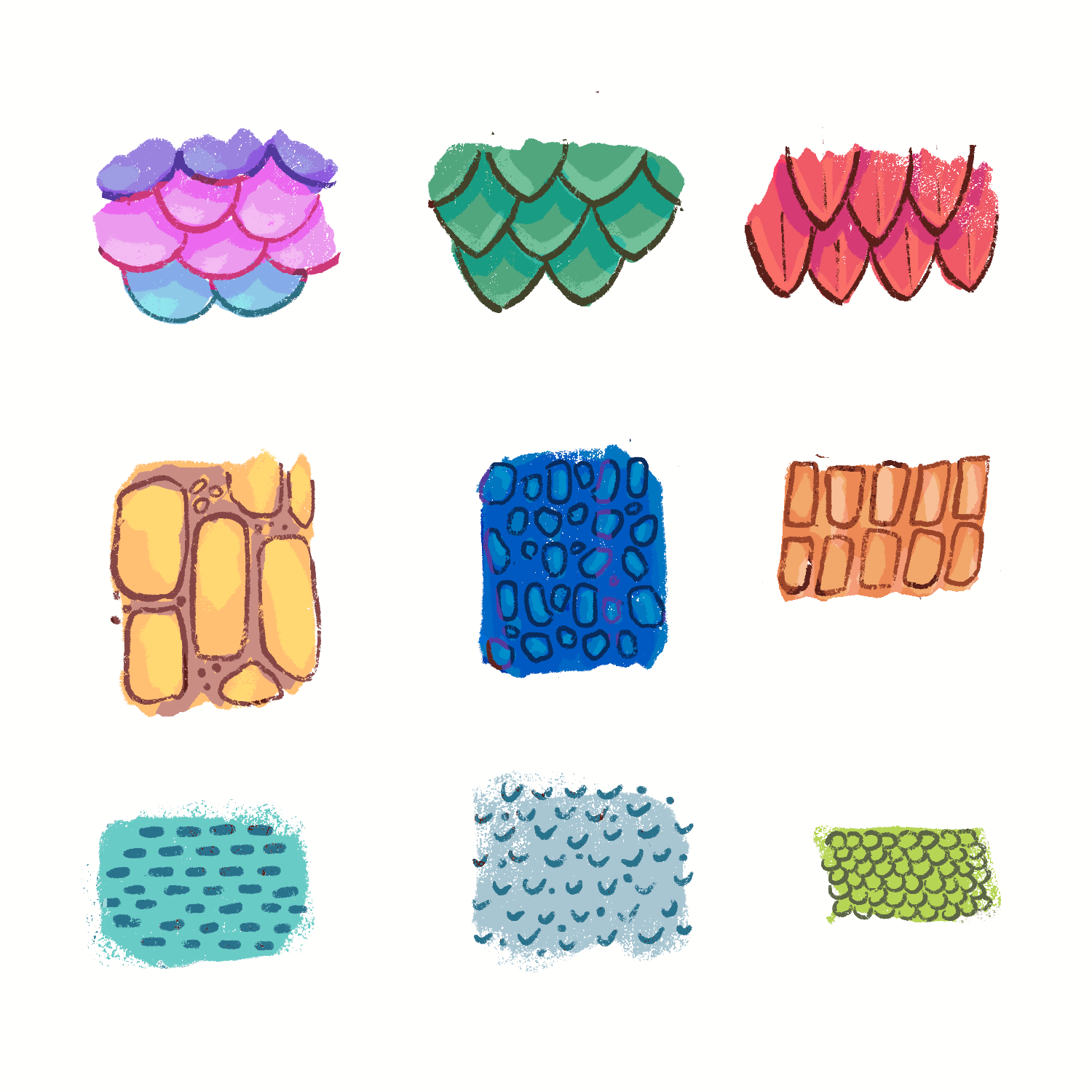 how to draw snake scales on face